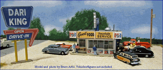 Blair Line 1/87 HO 1940's DARI-KING DRIVE-IN RESTAURANT Laser-cut Stru ...