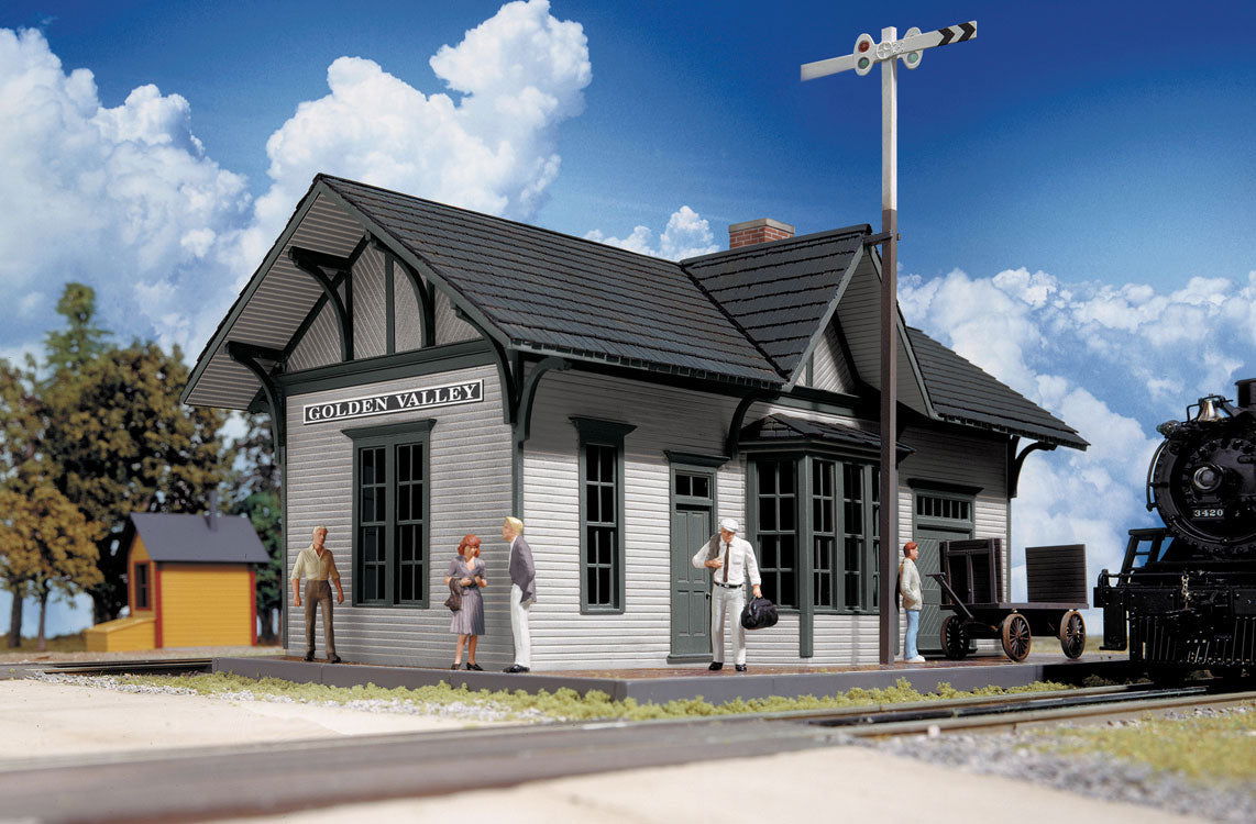 WALTHERS Cornerstone 1/87 HO Scale 933-3532 GOLDEN VALLEY DEPOT Train ...