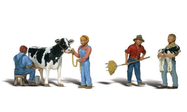 Woodland Scenics 1/87 HO Scale DAIRY FARMERS Figures Scenic Accents A1 ...