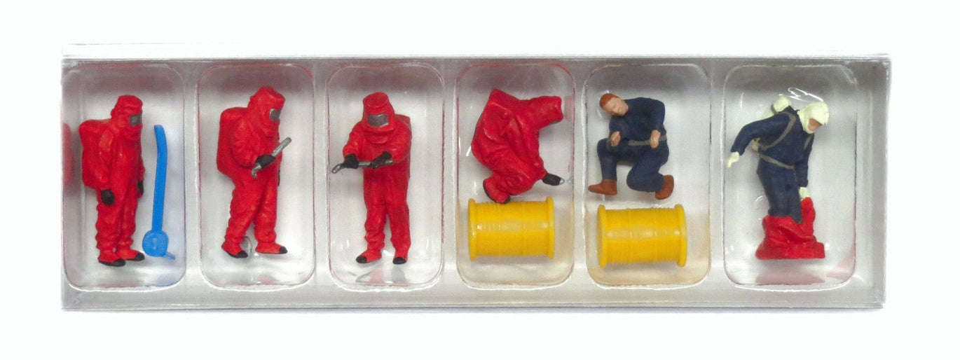 Preiser 1/87 HO Scale HAZMAT Suit Firemen+Walthers Hazardous Material ...